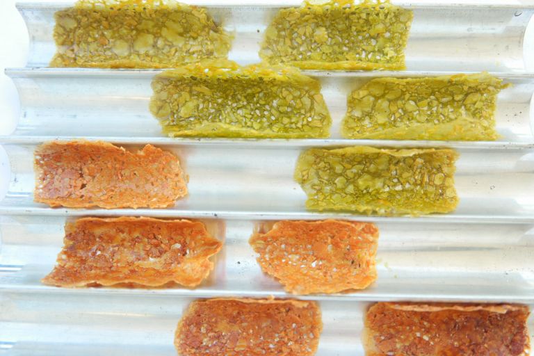 Tuiles dentelles au thé matcha et à l'orange, comme au restaurant ...