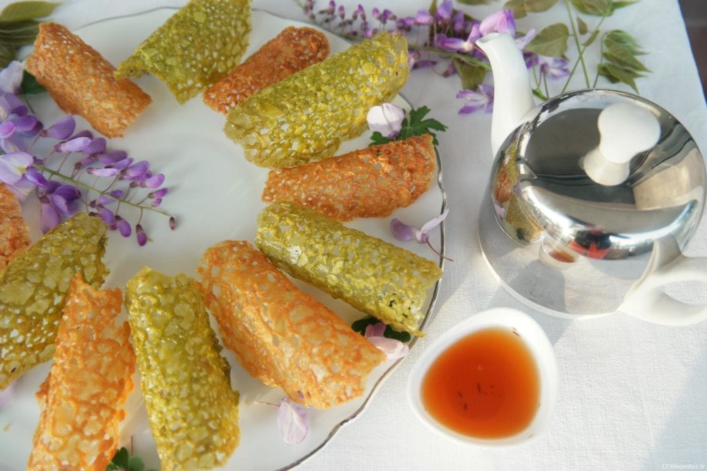 Tuiles dentelles au thé matcha et à l'orange, comme au restaurant ...